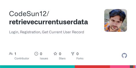 GitHub CodeSun12 Retrievecurrentuserdata Login Registration Get