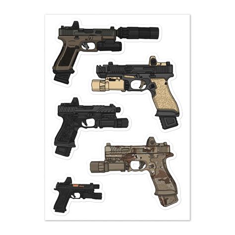 Glock Sticker Sheet Tacticooldoodles