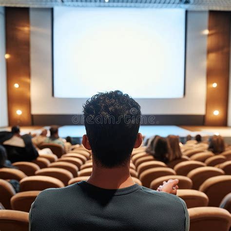 Man Standing In Front Of Projection Screen Generative Ai Stock