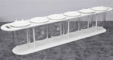 Distek 3010 0096 6 Dissolution Vessels W Caps And Rack For Bathless Testing