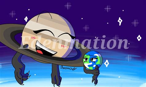 Saturn And Earth By Edenmation On Deviantart