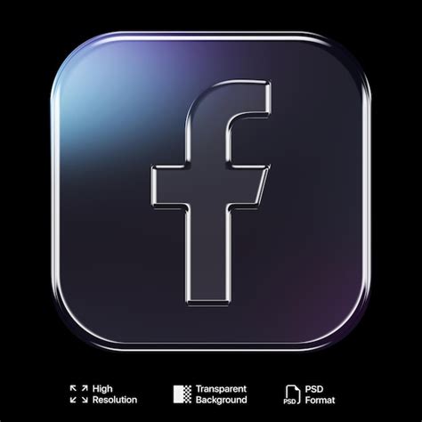 Premium Psd Gradient Glassstyle Facebook Icon Social Media Icon On