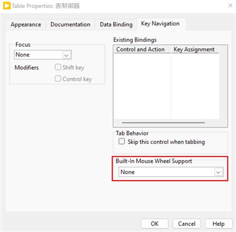 Disabling Vertical Scrolling With Mouse Wheel For Array Indicator In Labview Ni