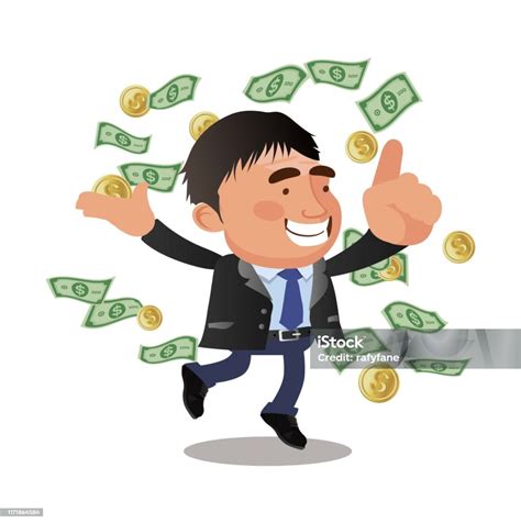 돈 비 지폐 아래 서 성공을 축 하 하는 사람들 문자 경영자에 대한 스톡 벡터 아트 및 기타 이미지 경영자 경제 금융