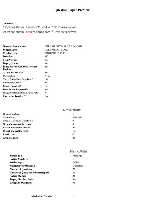 Pgt Biology Dsssb Question Paper Preview Notations Question Paper Name PGT BIOLOGY MALE 3rd