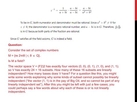linear algebra problems involving fields vector spaces and linear maps ppt