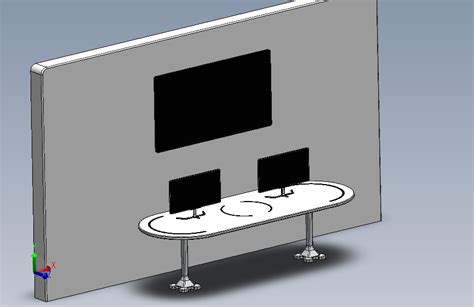 电视监视器设置 Solidworks 2016 模型图纸下载 懒石网