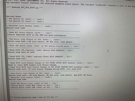 DS90UB954 Q1EVM Running BIST Using ALP And DS90UB953 954 Interface Forum Interface TI E2E