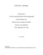 ECEN 248 Lab 2 Docx ECEN 248 Lab Report Lab Number 2 Lab Title
