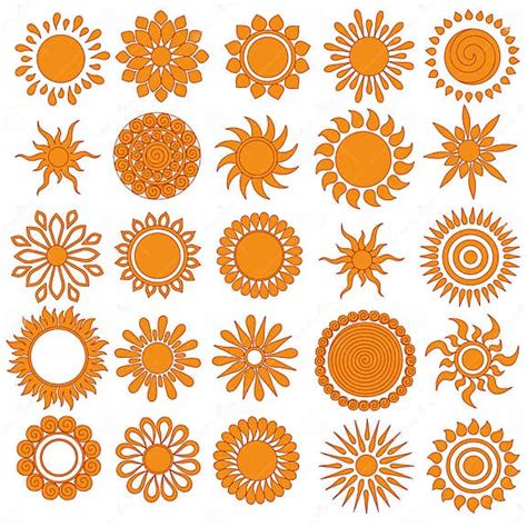 Sistema Del Vector De Diversos Soles Ilustración Del Vector