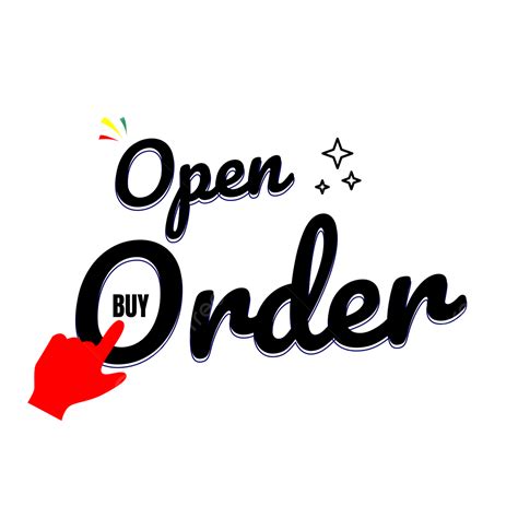 Open Order Vector Png Images Icon Text Design For Open Order Design