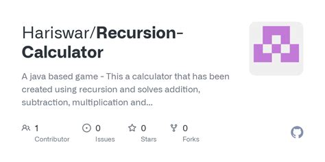 Github Hariswarrecursion Calculator A Java Based Game This A