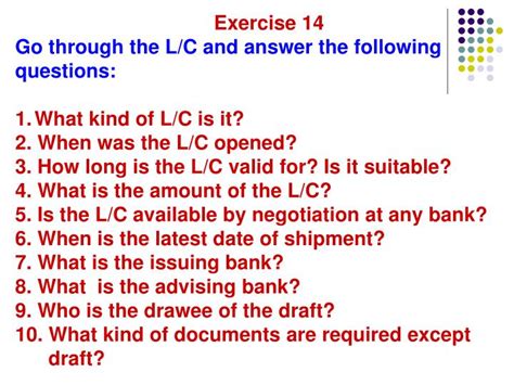 PPT Exercise Go Through The L C And Answer The Following Questions What Kind Of L C Is It