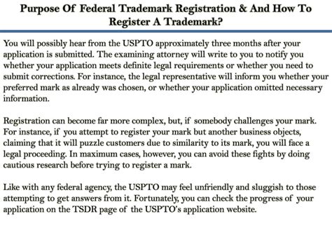 Ppt Purpose Of Federal Trademark Registration And And How To Register A