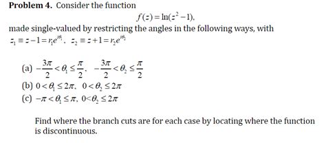 Solved Consider The Function 2 Ln 1 Fzz− Made