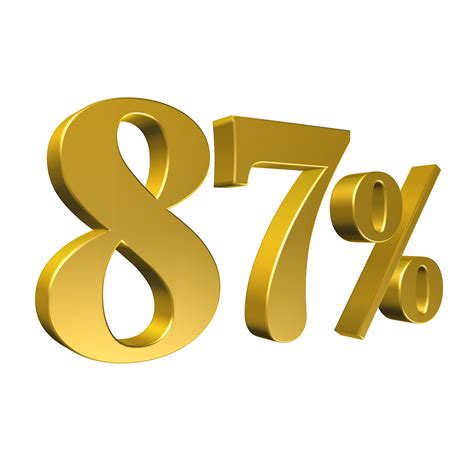Free 87 Percent Gold Number Eighty Seven 3d Rendering 8506531 Png With