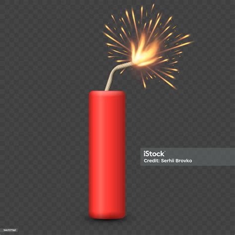 Tongkat Bom Dinamit Peledakan Merah Realistis Dengan Kilatan Api