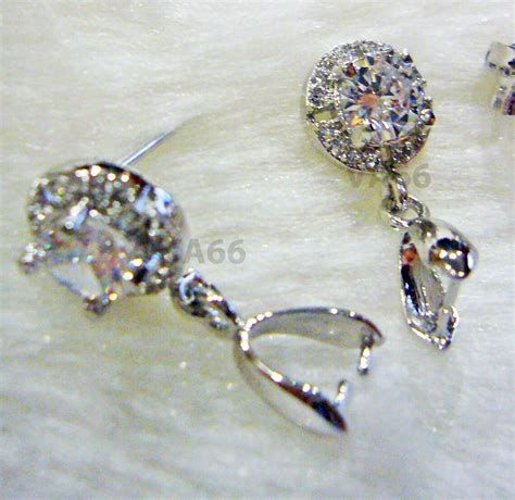 Diy Round Carat White Gold Plated Cz Stud Earrings Diamond Cut Etsy