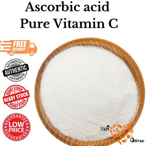 L Ascorbic Acid Vitamin C Powder Serbuk Asid Askorbik 維他命c Halal