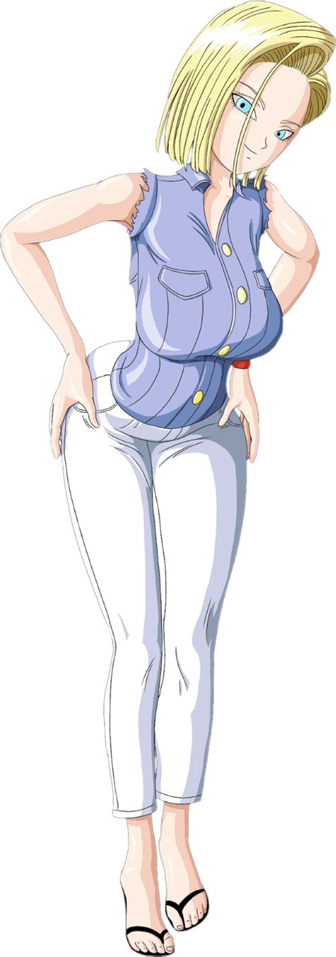 A Woman In Blue Shirt And White Pants Standing With Her Hands On Her Hipss