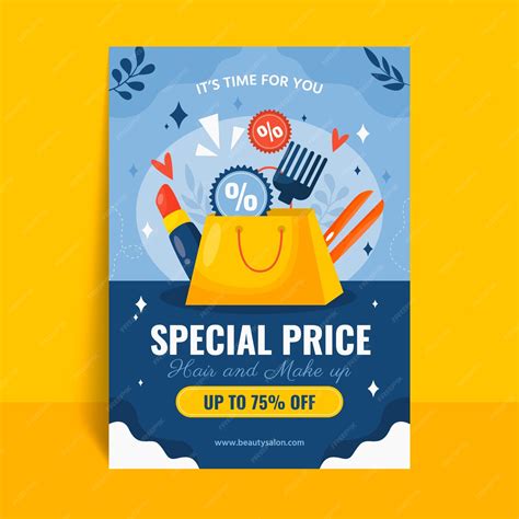 평면 디자인 미용실 포스터 무료 벡터