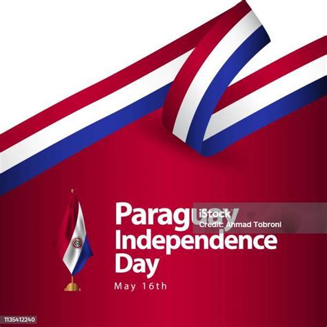 파라과이 독립 기념일 깃발 벡터 템플릿 디자인 일러스트 고무에 대한 스톡 벡터 아트 및 기타 이미지 고무 관광 기 Istock