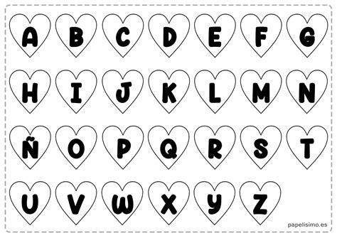Letras Con Corazones Para Imprimir Papelisimo