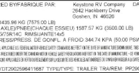 The Rv Doctor Wheres The Vin On My 5th Wheel