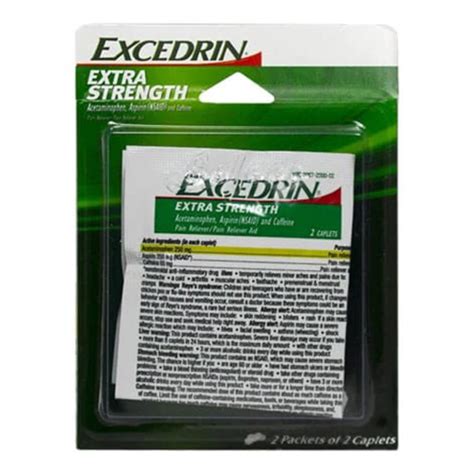 Excedrin Extra Strength Multi Pack 2 Packets Of 2 Caplets Moosoo
