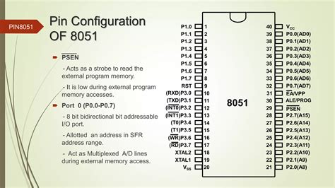 Microcontroller 8051 Architecture And Pin Configuration Pptx