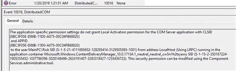 Event Id 10016 Distributedcom Windowssecuritycenterwscbrokermanager