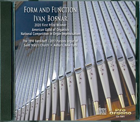 Form And Function Compact Disc Ivan Bosnar Pro Organo