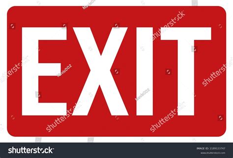 Red Exit Sign Red Background Safety Stock Vector Royalty Free