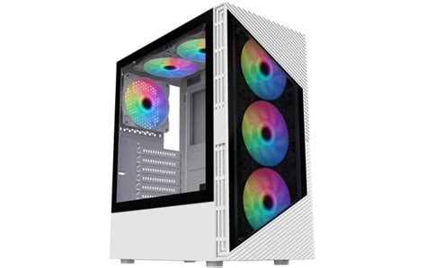 Cit Impact Mid Tower Atx Gaming Pc Case White