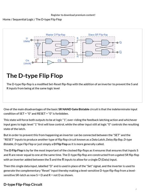 D Type Flip Flop Counter Or Delay Flip Flop Pdf Electronic