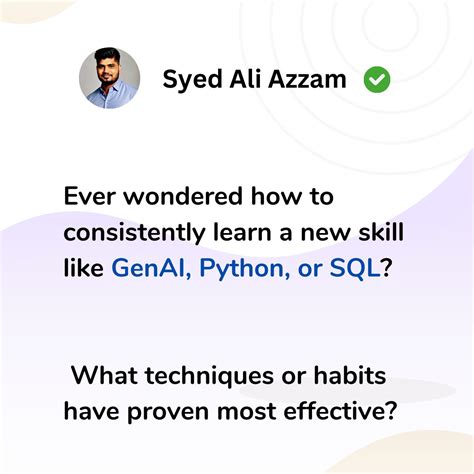 How To Create Powerful Habits With Genai Python Or Sql Syed Ali
