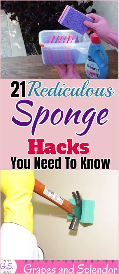 21 Ridiculous Sponge Hacks You Need To Know Diy Cleaning Hacks Household Hacks Cleaning Hacks