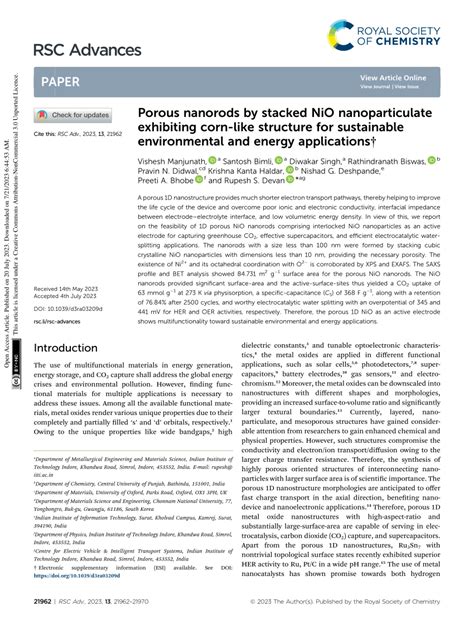 Pdf Porous Nanorods By Stacked Nio Nanoparticulate Exhibiting Corn Like Structure For