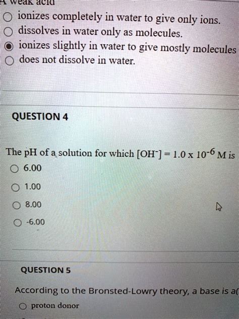 Solved Wvcan Dcma Ionizes Completely In Water To Give Only Ions