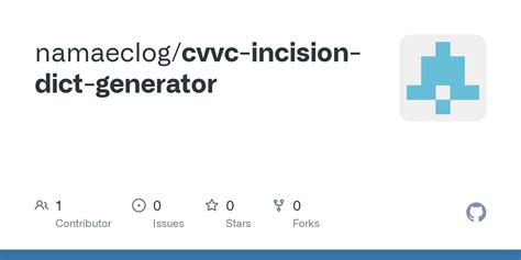 github namaeclog cvvc incision dict generator