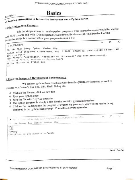 Basics Interactive Interpreter Pdf Command Line Interface Shell