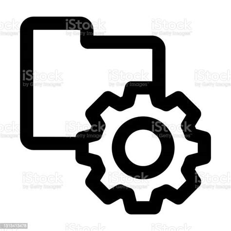 파일 폴더 아이콘입니다 기어 일러스트레이션을 설정하는 파일 폴더입니다 플랫 벡터 아이콘입니다 아이콘 디자인 요소 Ui 웹 앱에 사용할 수 있습니다 개념에 대한 스톡 벡터