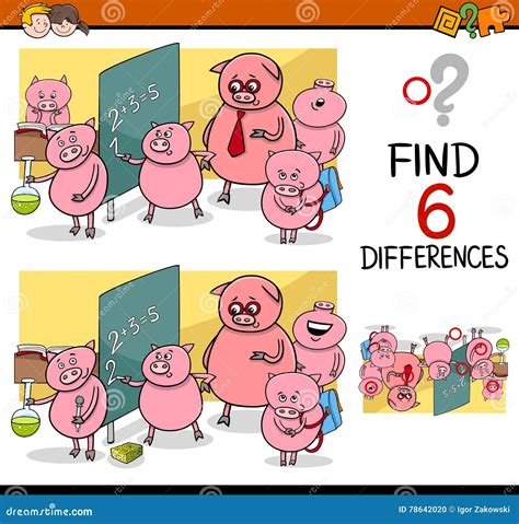 Gioco Di Differenze Per I Bambini Illustrazione Vettoriale Illustrazione Di Carattere