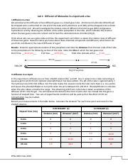 Diffusion Lab Results And Answers Pdf Lab Diffusion Of Molecules In A Liquid And A Gas I