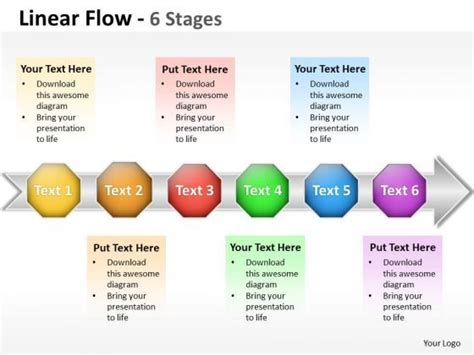 Business Framework Model Linear Flow Stages Business Diagram