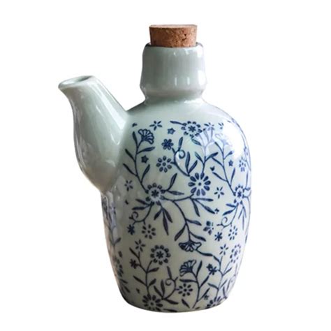 KERAMIK GEWÜRZFLASCHE MIT HOLZDECKEL für Essig und Öl EUR 16 75