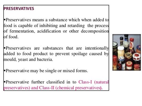 Credit Seminar On Role Of Preservatives In Fruit And Vegetable Prese