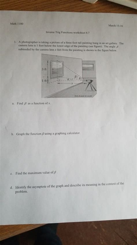 Solved Math March Inverse Trig Functions Chegg