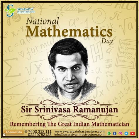 Remembering The Great Indian Mathematician Sir Srinivasa Ramanujan Greatful Mathematician
