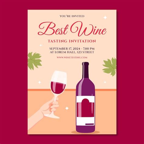Free Vector Wine Festival Invitation Template